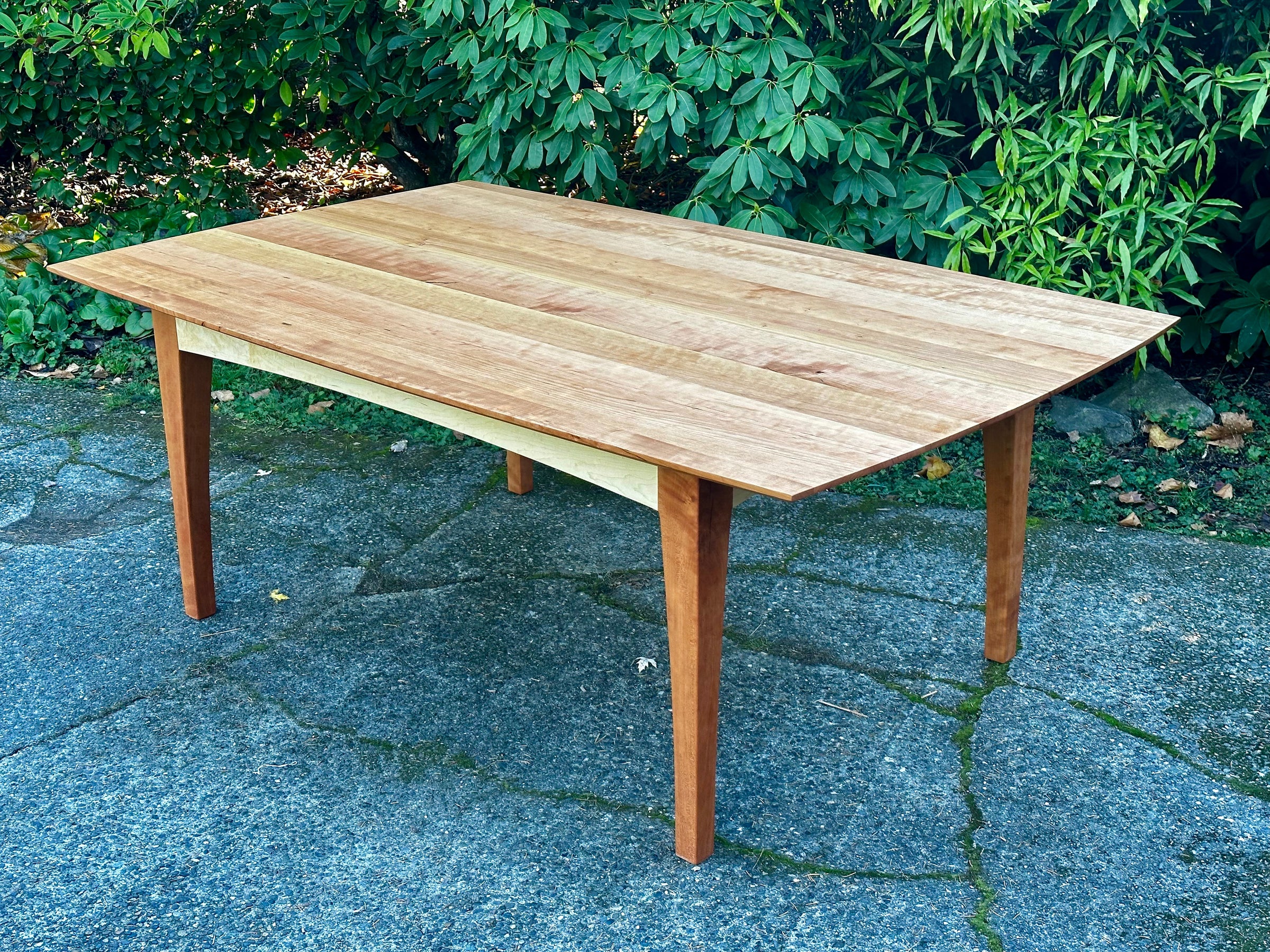 plank top dining table